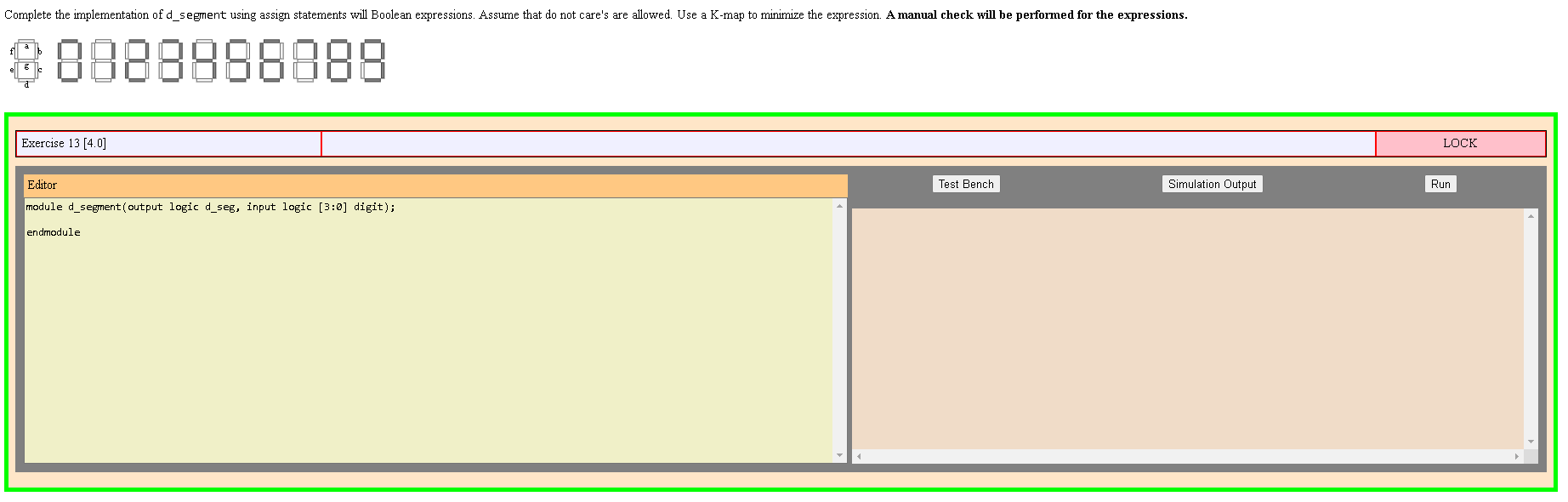 Solved Seven Segment Display Design Consider the following | Chegg.com