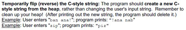 Solved Temporarily flip (reverse) the C-style string: The | Chegg.com