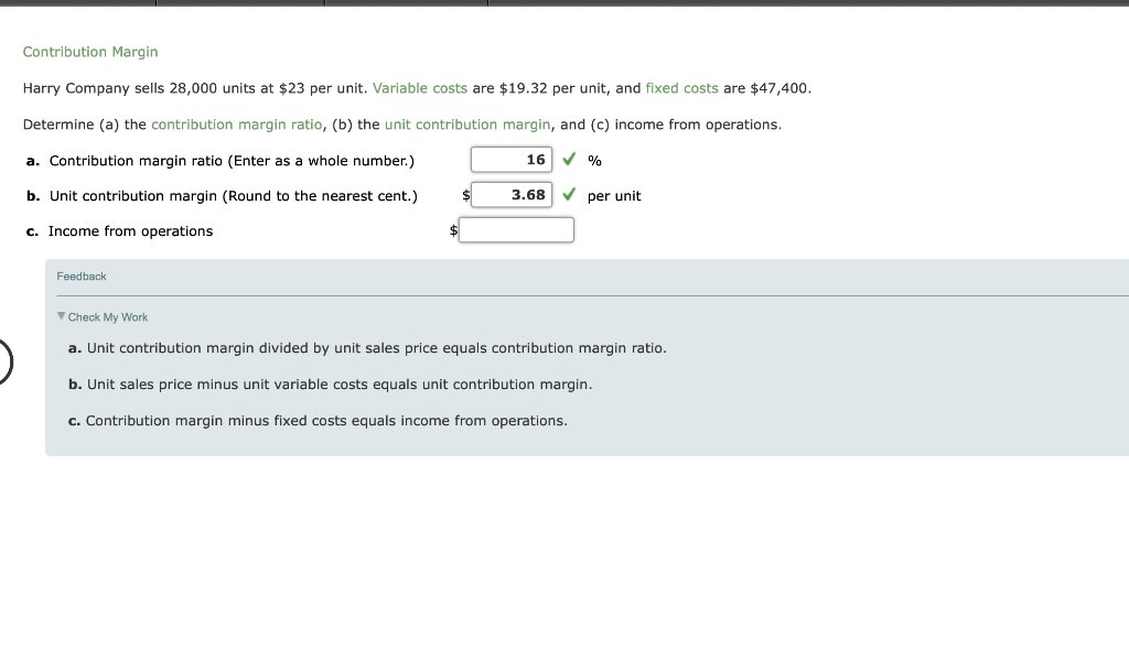 Solved Contribution Margin Harry Company sells 28,000 units | Chegg.com