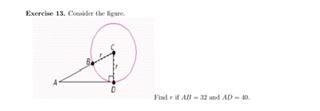 Solved Exercise 13. Consider the figure. Find r if AB = 32 | Chegg.com