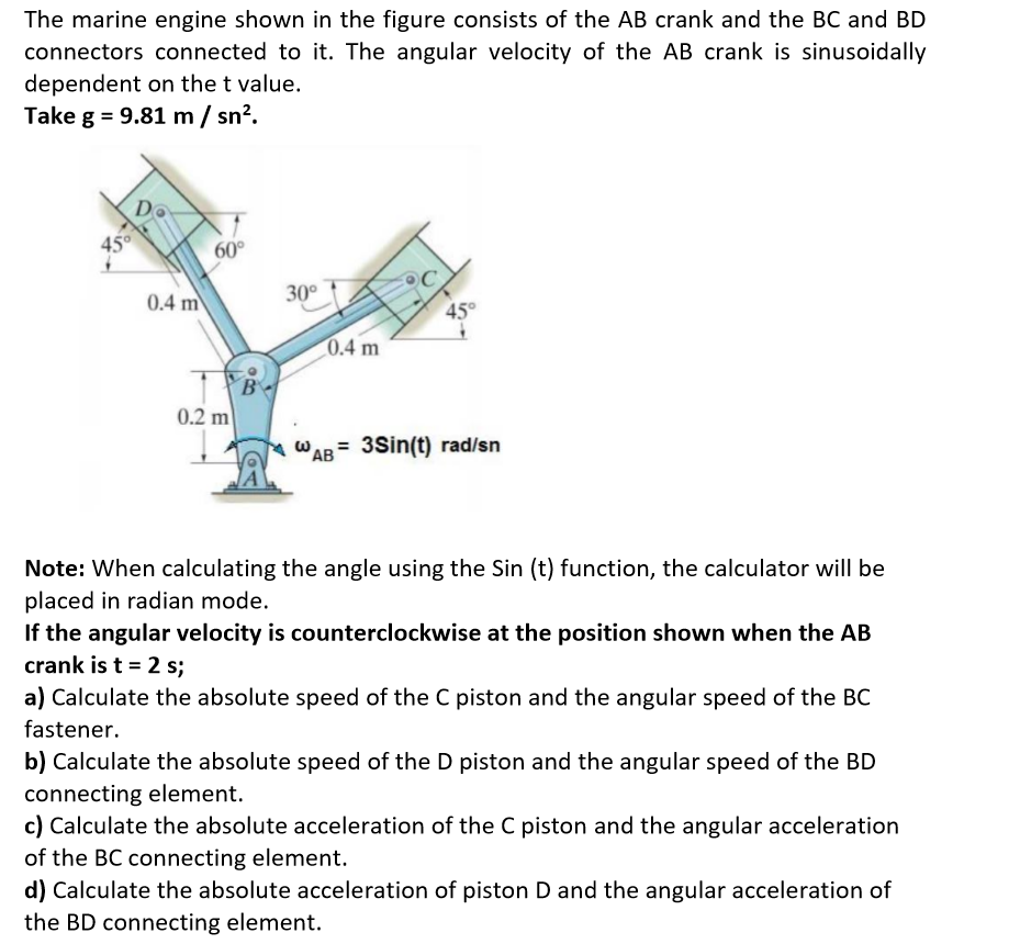 Solved The marine engine shown in the figure consists of the | Chegg.com