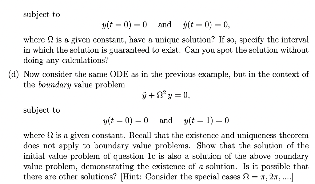 Solved Existence and uniqueness for linear second-order ODES | Chegg.com