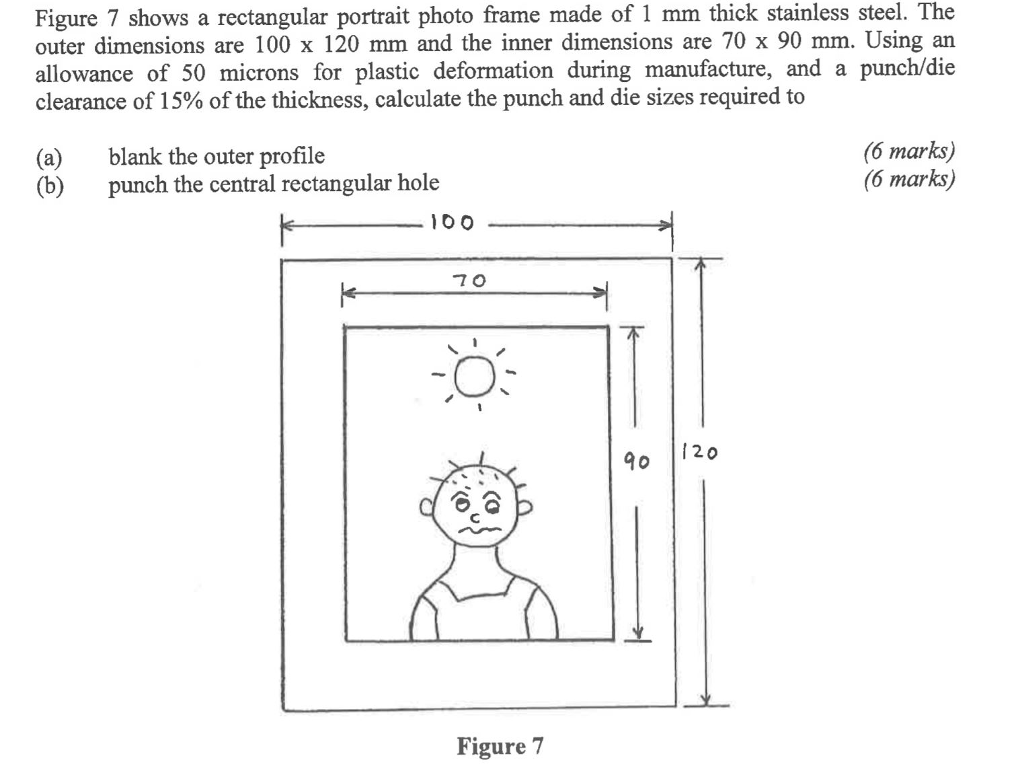 Solved Figure 7 shows a rectangular portrait photo frame | Chegg.com