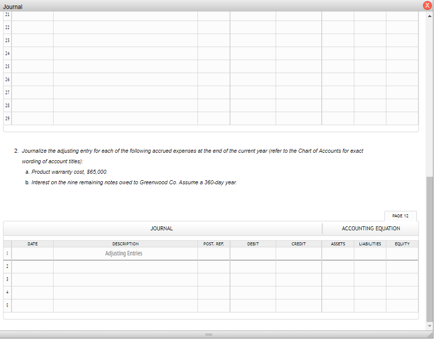 Solved Journal 21 22 23 24 25 26 27 28 29 2. | Chegg.com
