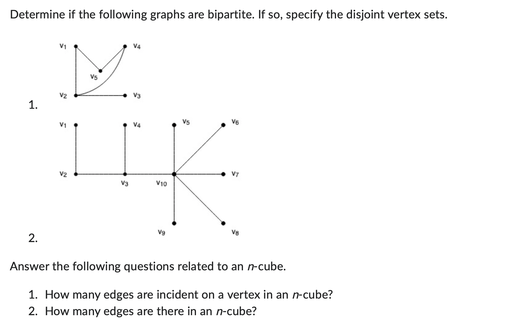 For the following graphs, give all parallel edges, | Chegg.com