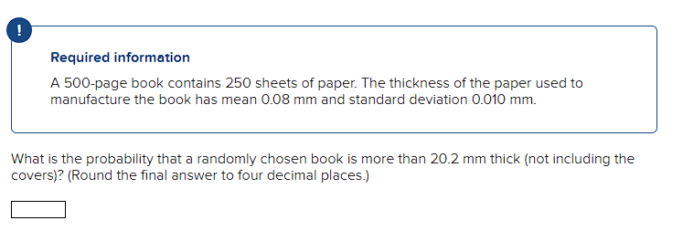 Solved Required information A 500-page book contains 250 | Chegg.com