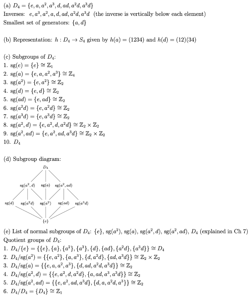 Commutative group Z2 × Z8 and noncommutative group D6 | Chegg.com