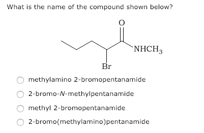 Solved What is the name of the compound shown below? NHCH Br | Chegg.com