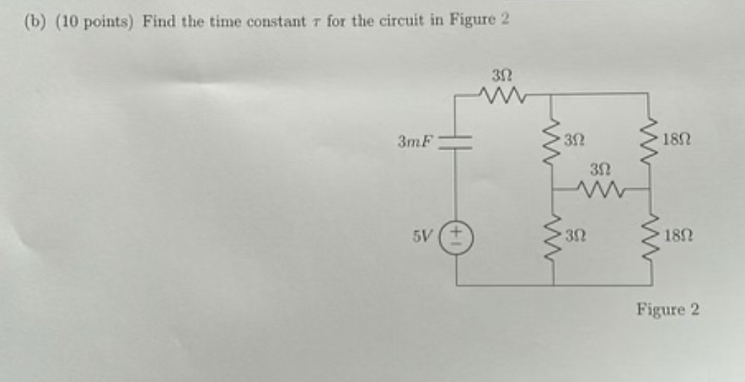 Solved (b) ( 10 ﻿points) ﻿Find the time constant tau for the | Chegg.com