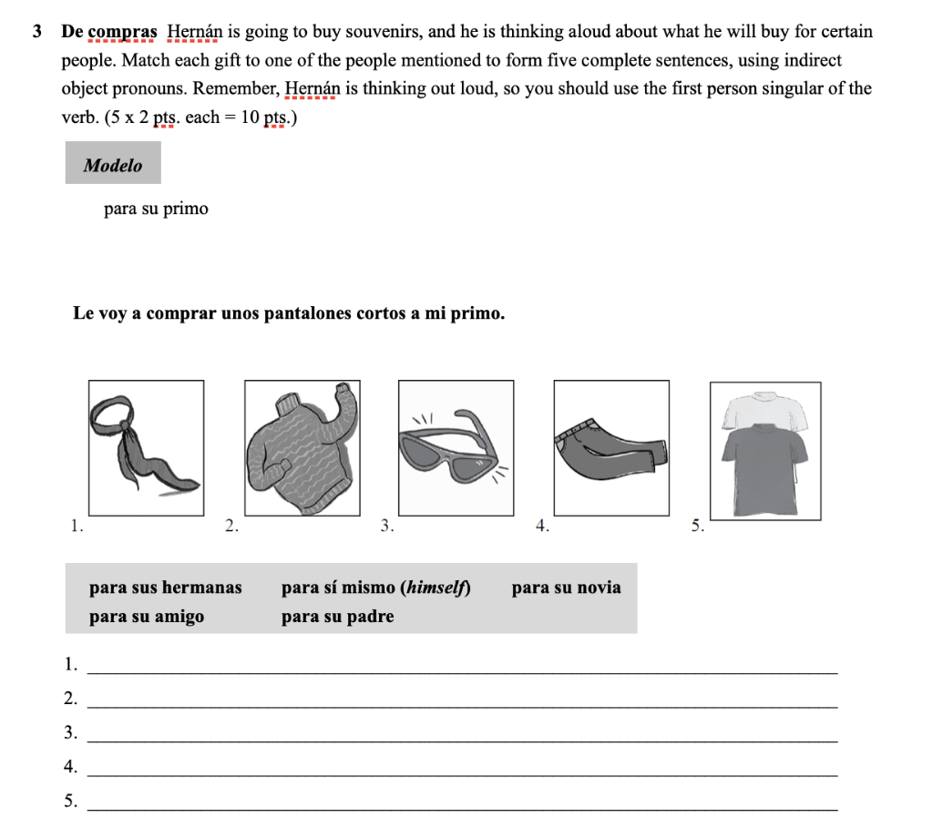 3 De compras Hernán is going to buy souvenirs, and he | Chegg.com