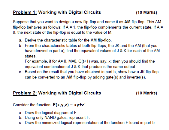 Solved Problem 1: Working with Digital Circuits (10 Marks) | Chegg.com