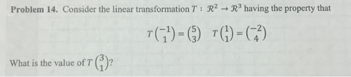 Solved Problem 14. Consider the linear transformation T : R2 | Chegg.com