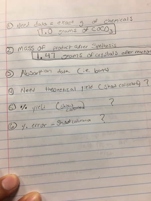 Solved Very hard Chemistry post lab Please help and | Chegg.com