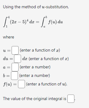 Solved Using the method of u-substitution, | Chegg.com