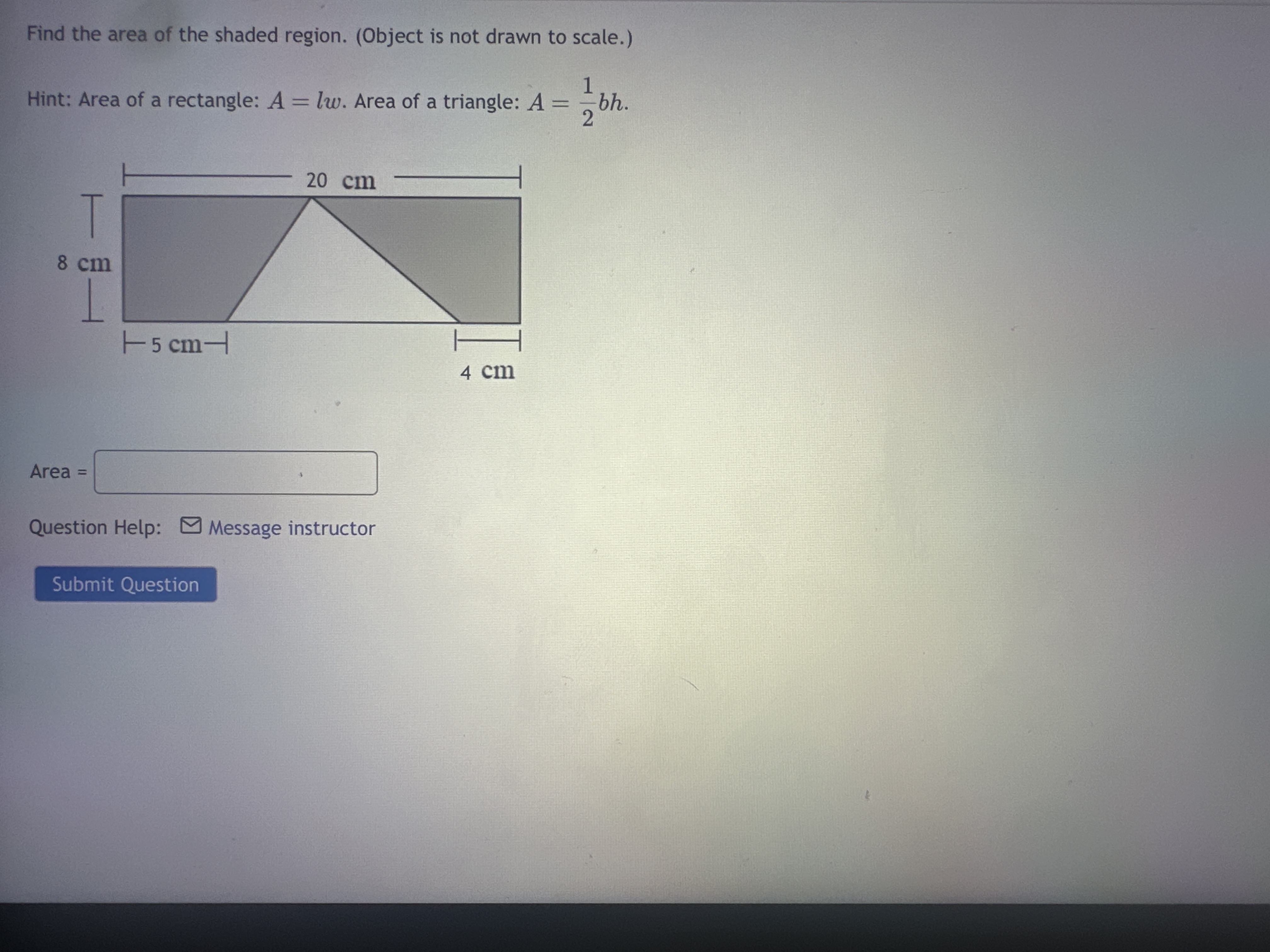 Solved Find the area of the shaded region. (Object is not | Chegg.com