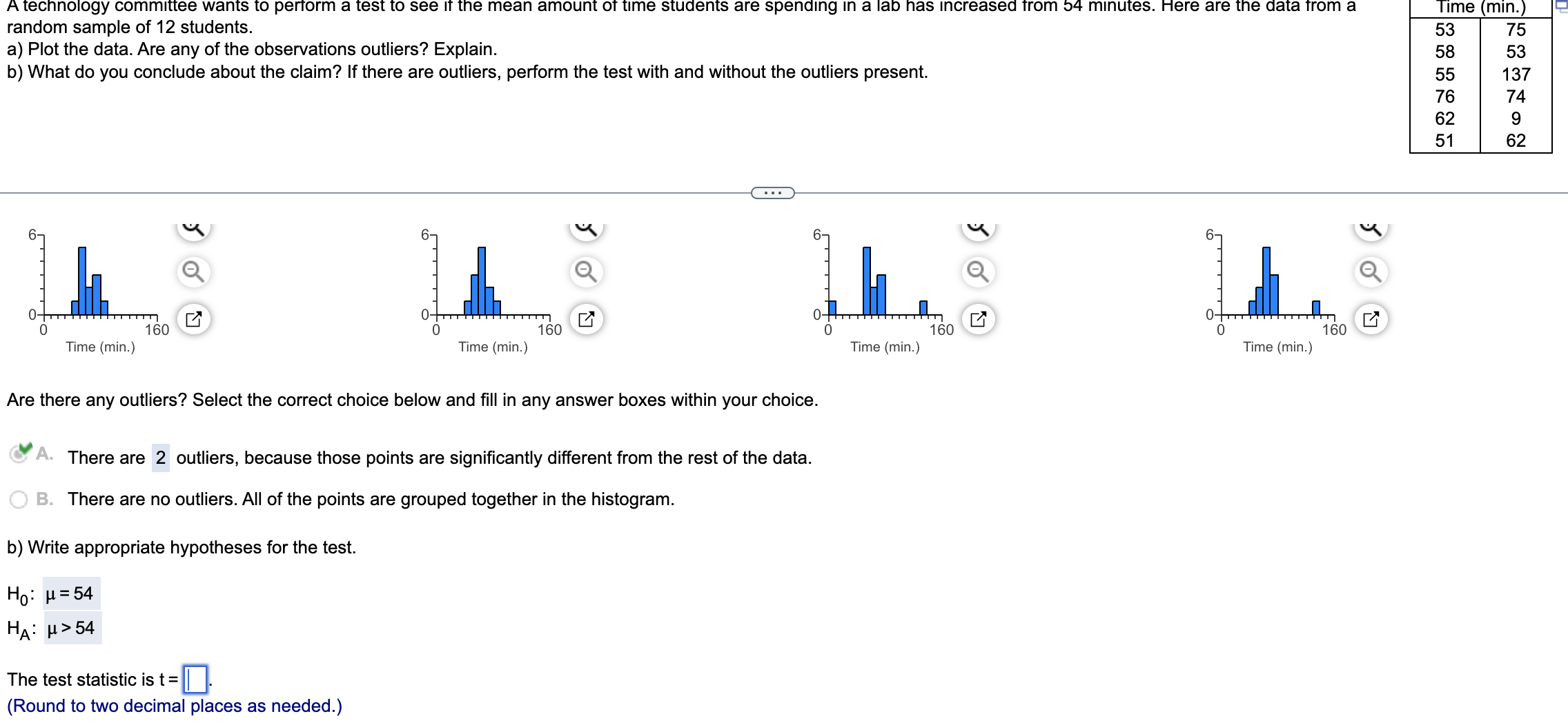 Solved random sample of 12 students. a) Plot the data. Are | Chegg.com