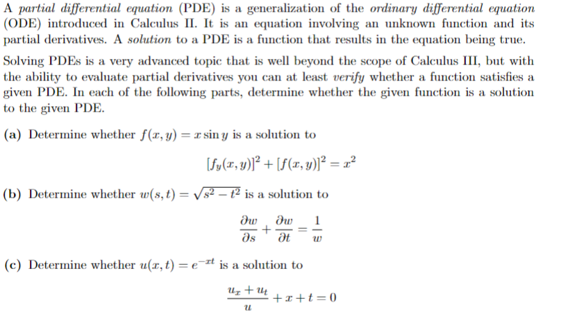 Solved A partial differential equation (PDE) is a | Chegg.com