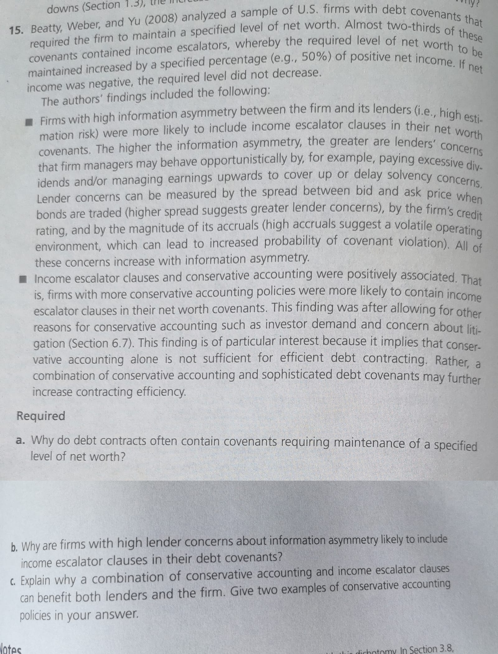 Solved a. ﻿Why do debt contracts often contain covenants | Chegg.com