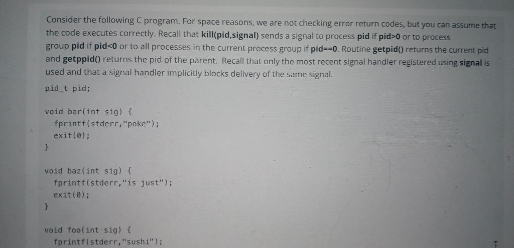 Solved Consider the following C program. For space reasons, | Chegg.com