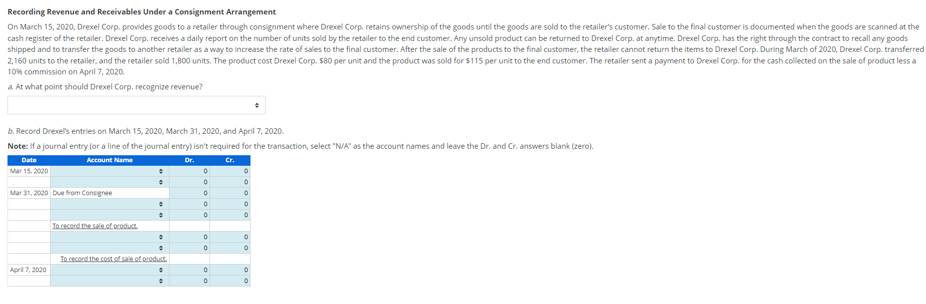 Solved Recording Revenue and Receivables Under a Consignment | Chegg.com