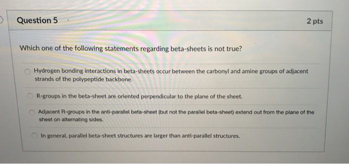 Solved Question 5 2 pts Which one of the following | Chegg.com