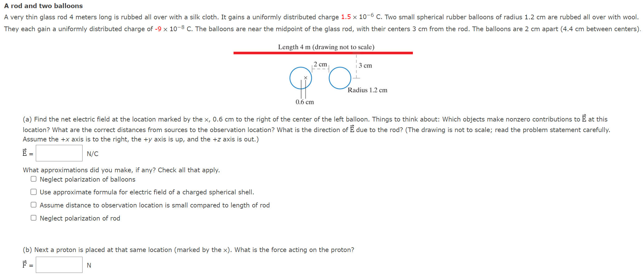 Solved rod and two balloons Assume the +x axis is to the | Chegg.com