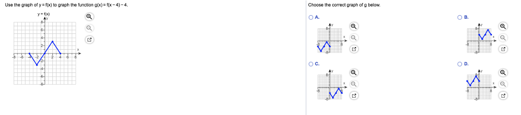 Solved Use the graph ofy fx) to graph the function gx)x-4)-4 | Chegg.com