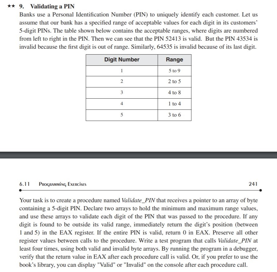 ** 9. Validating a PIN Banks use a Personal | Chegg.com