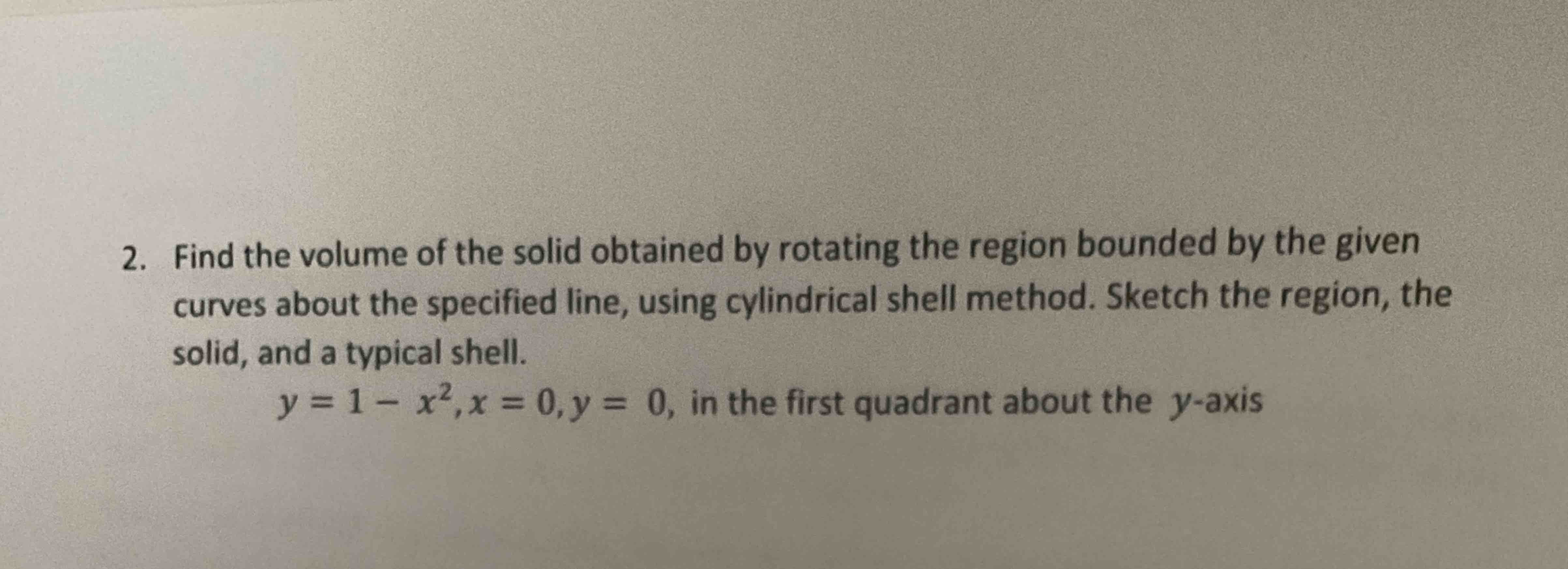 Solved Find the volume of the solid obtained by rotating the | Chegg.com
