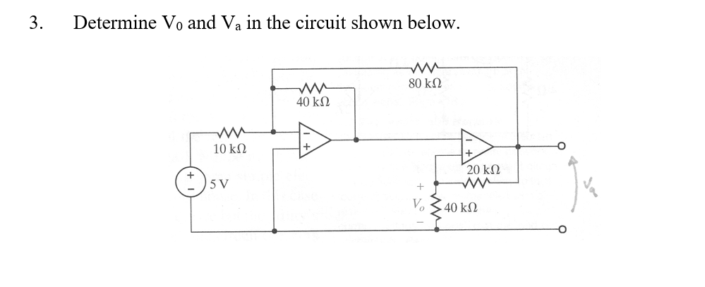 Solved 3. Determine V0 and Va in the circuit shown below. | Chegg.com