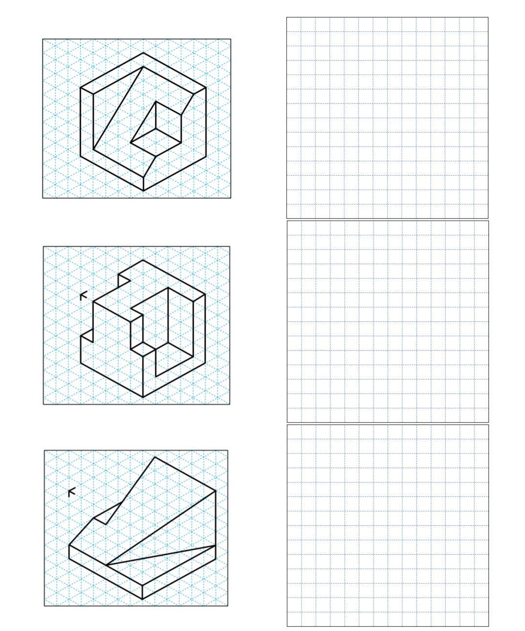 Solved Sketch the front, top and right (side) views of the | Chegg.com