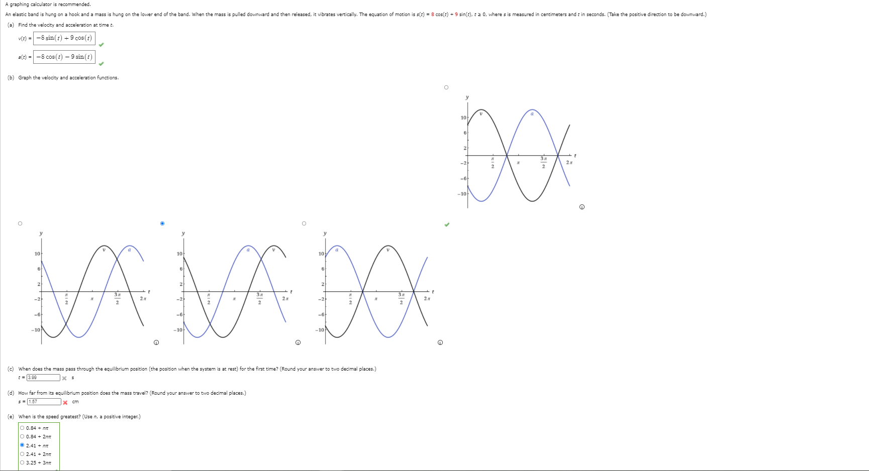 Solved A graphing calculator is recommended. An elastic band | Chegg.com