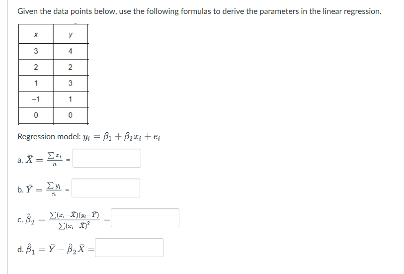 Solved Given the data points below, use the following | Chegg.com