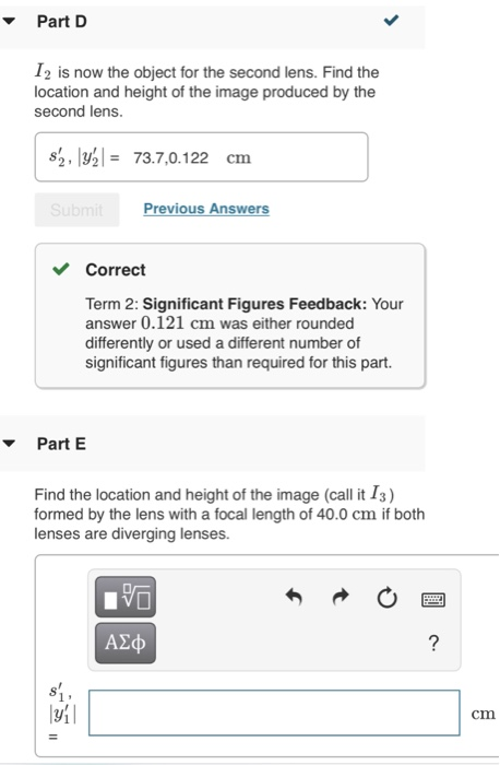 Solved Constants When two lenses are used in combination, | Chegg.com
