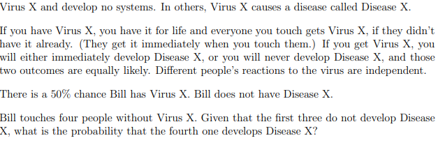 Solved Virus X is a new virus infecting people. Some people | Chegg.com