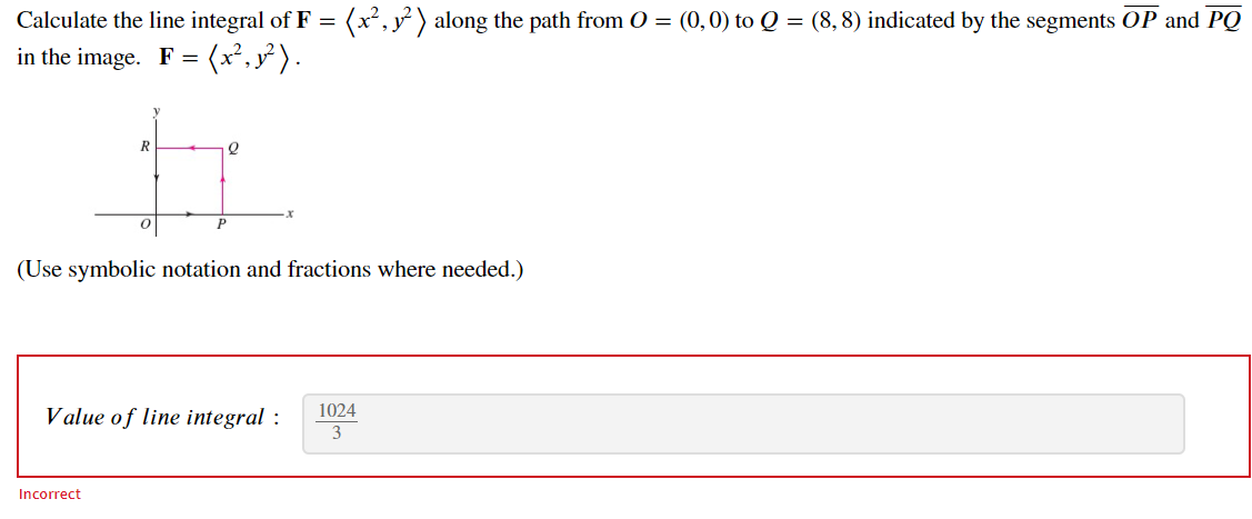 Solved Calculate the line integral of F=(:x2,y2:) ﻿along the | Chegg.com