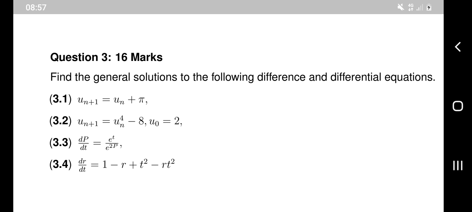 Solved Find the general solutions to the following | Chegg.com
