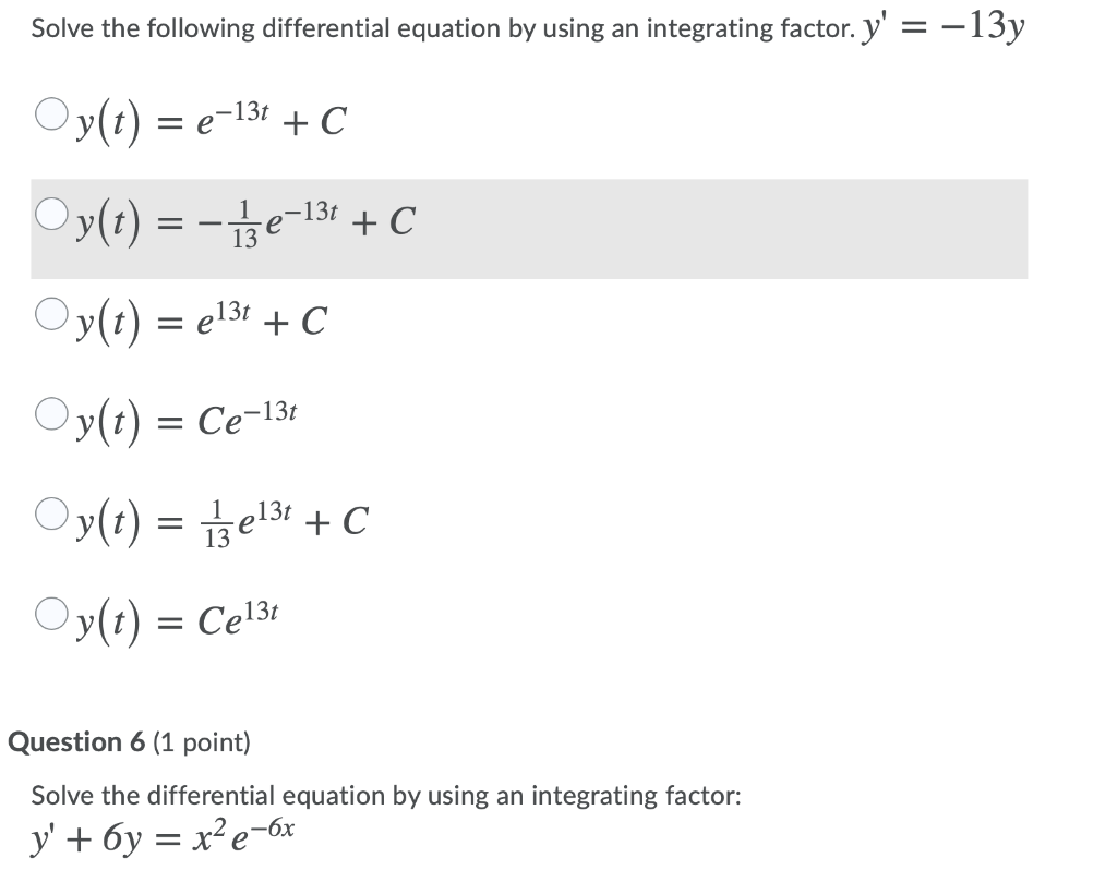Solved Solve the following differential equation by using an | Chegg.com
