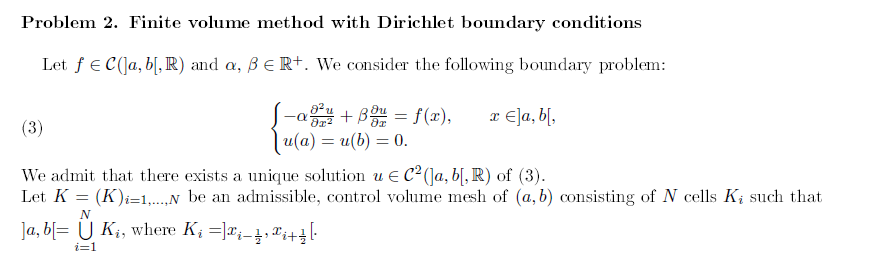 Problem 2. Finite volume method with Dirichlet | Chegg.com