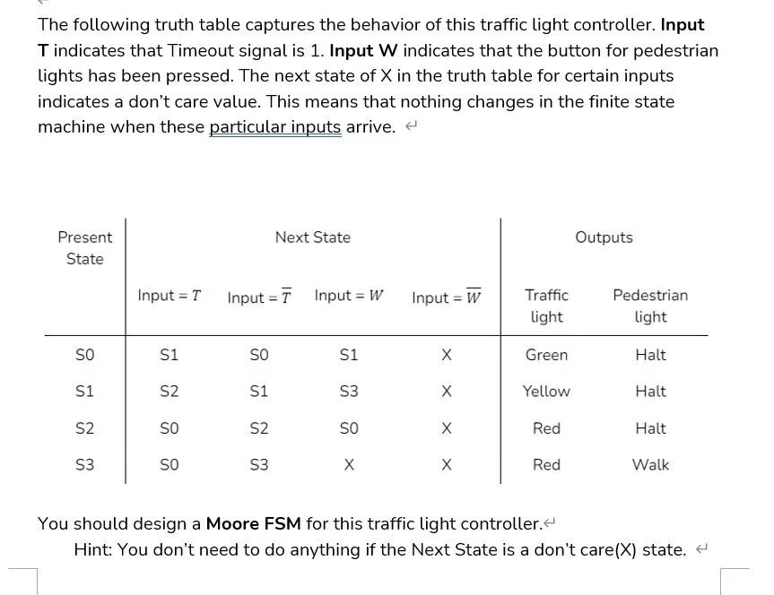 Solved 5. Design a simplified traffic light controller | Chegg.com