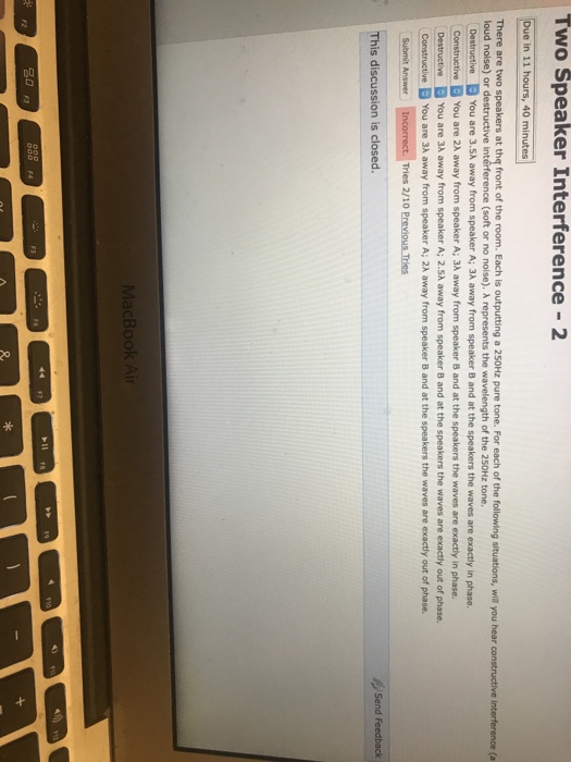 Solved Two Speaker Interference -2 There are two speakers at | Chegg.com