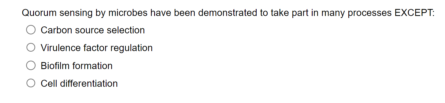 Solved Quorum sensing by microbes have been demonstrated to | Chegg.com