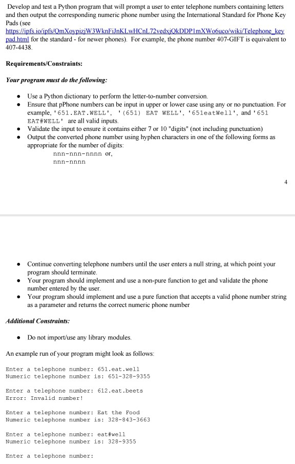 Solved Develop and test a Python program that will prompt a | Chegg.com