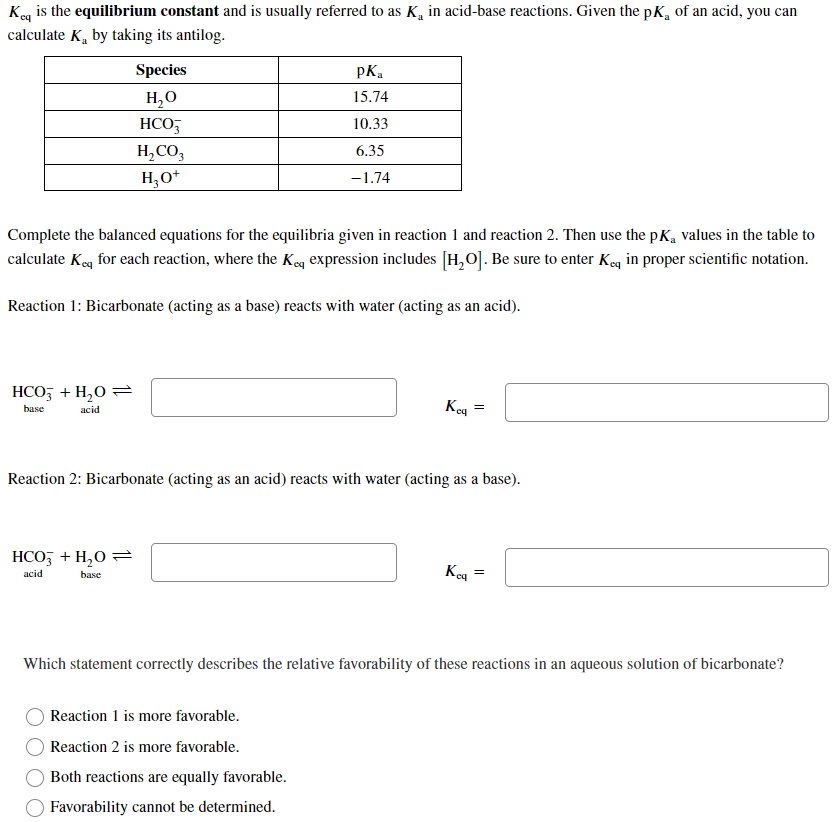 Solved Keq is the equilibrium constant and is usually | Chegg.com