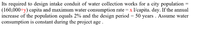 Solved Its required to design intake conduit of water | Chegg.com