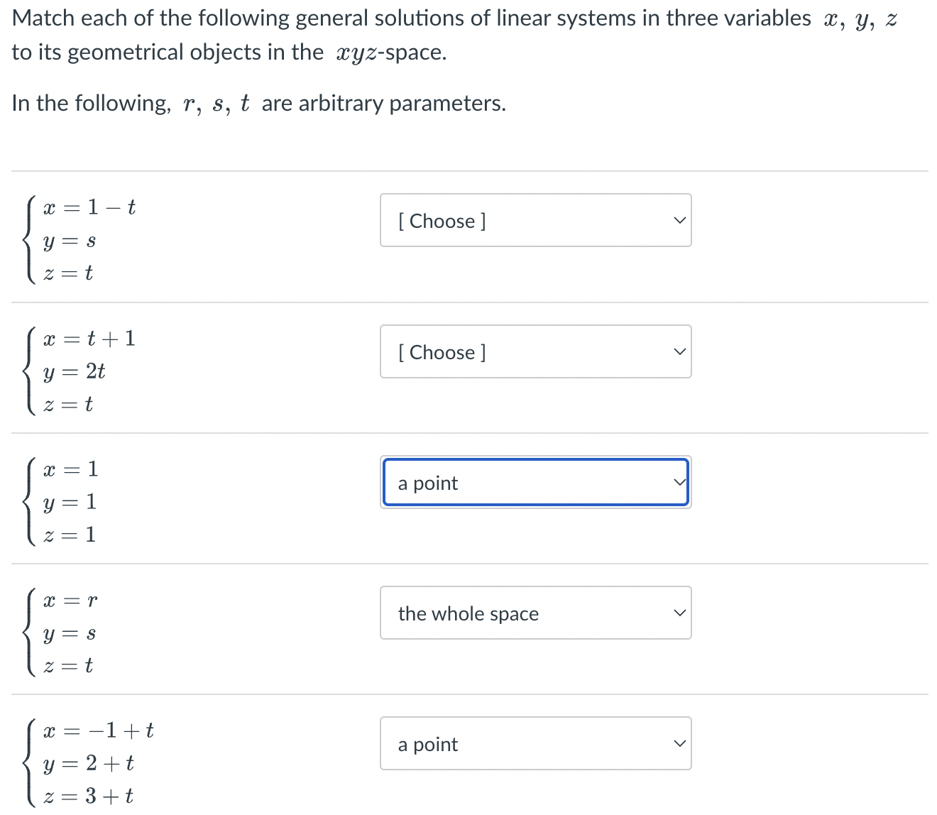 Solved Match each of the following general solutions of | Chegg.com