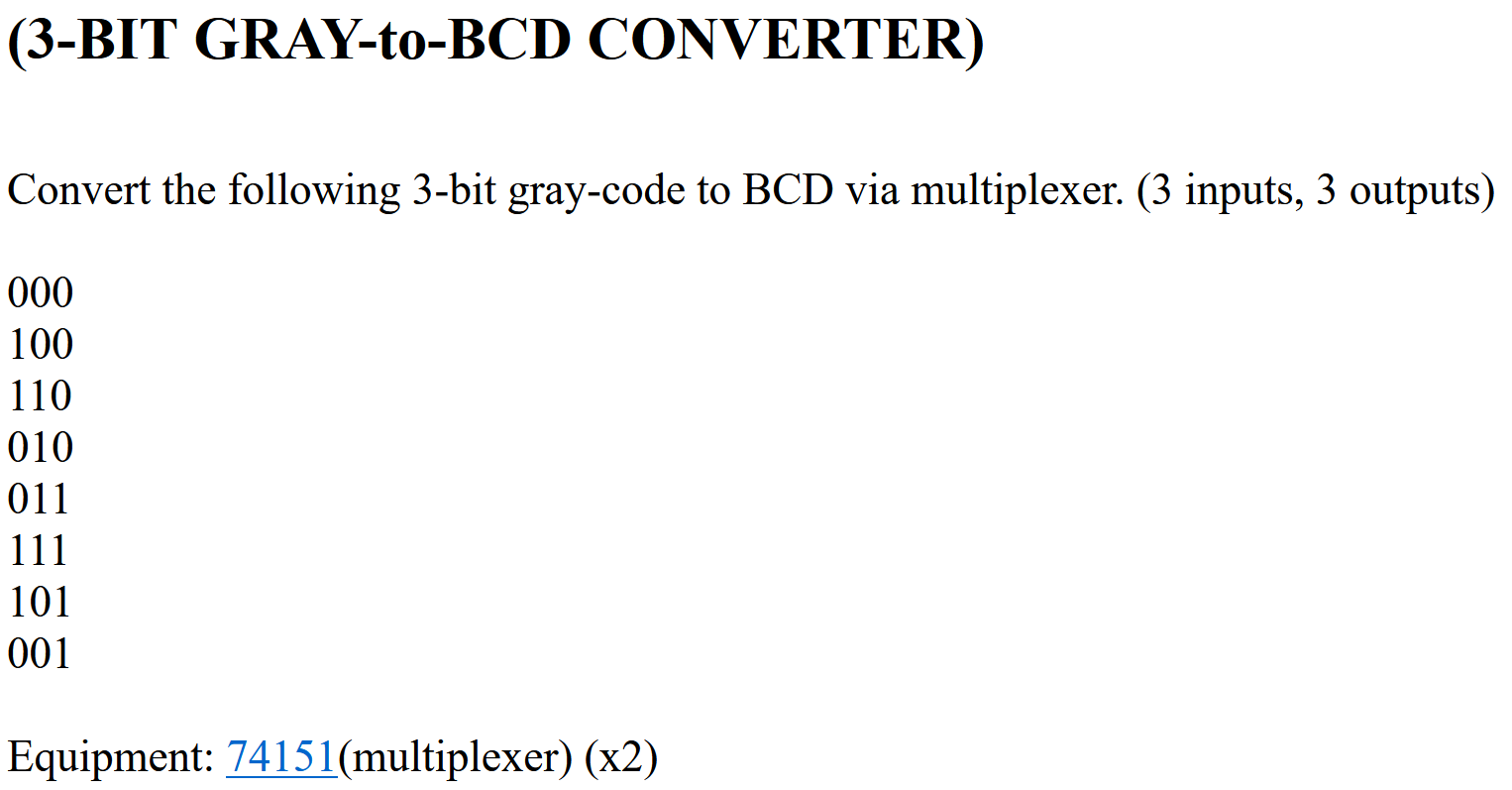 Solved (3-BIT GRAY-to-BCD CONVERTER) Convert the following | Chegg.com
