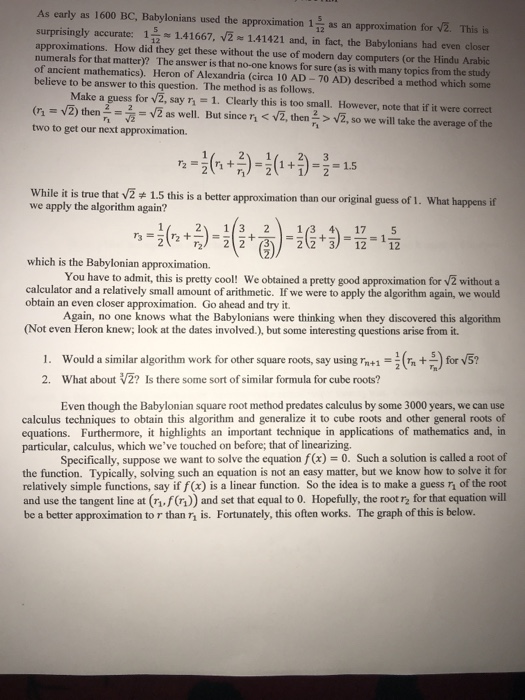 Solved As early as 1600 BC, Babylonians used the | Chegg.com