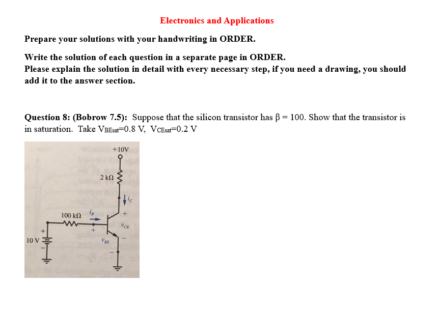 Solved Prepare your solutions with your handwriting in | Chegg.com