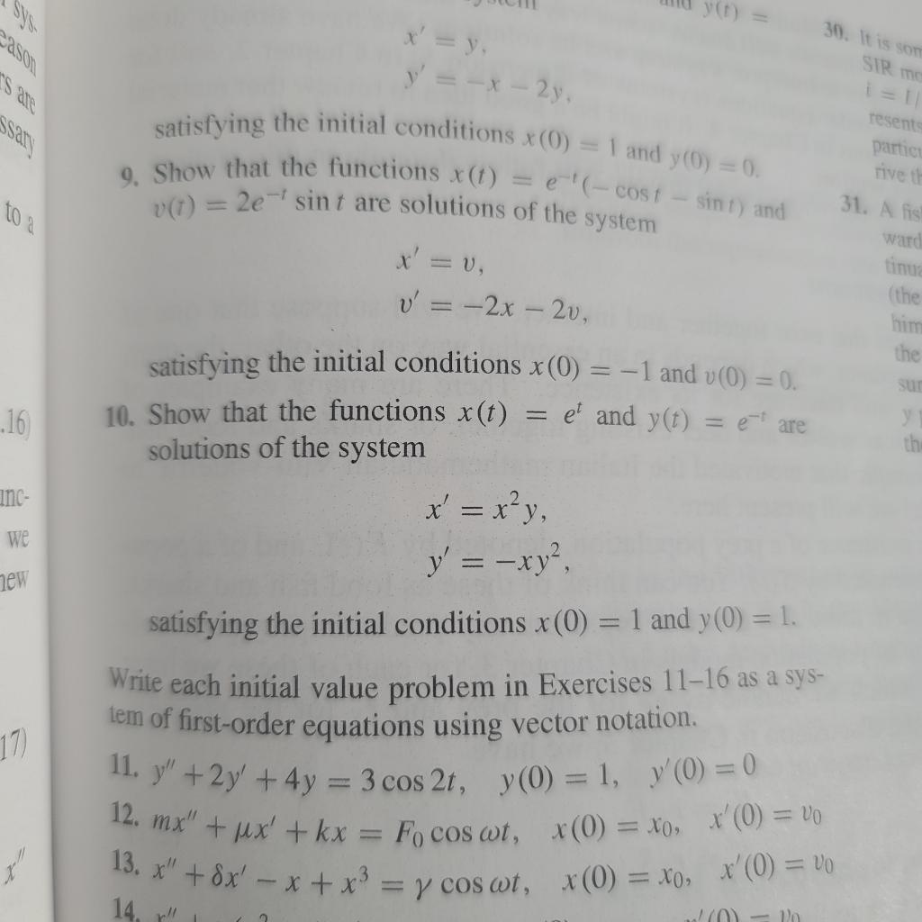 Solved x′=y,y′=−x−2y satisfying the initial conditions | Chegg.com